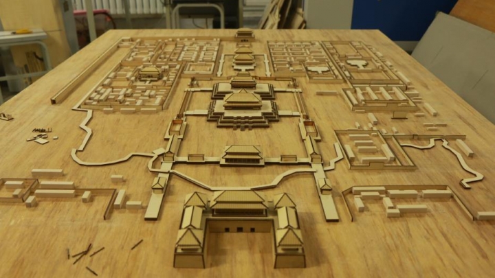 College students build wooden miniature of Forbidden City - China Plus