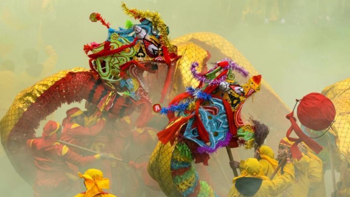 Gelao people perform dragon dance to greet Lantern Festival in Guizhou ...