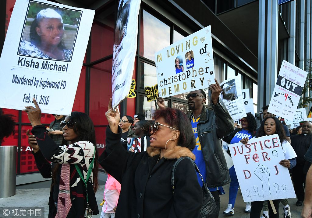 Mass rally held in Hollywood demanding justice for black people - China ...