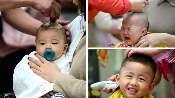 Kids get haircuts to celebrate the traditional arrival of spring ...
